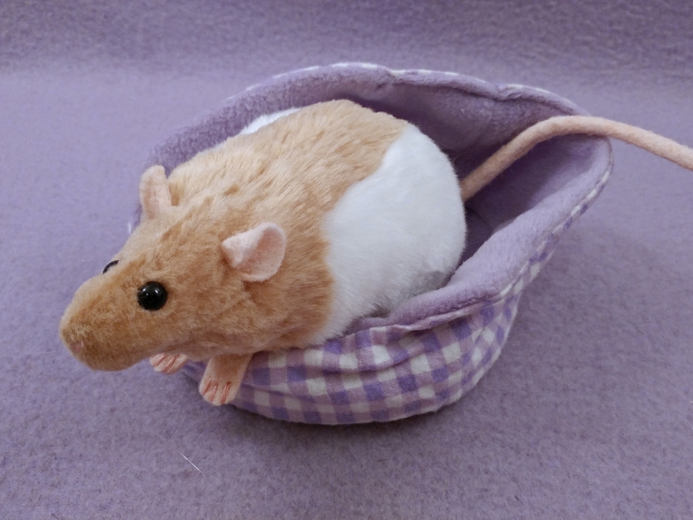 Beige Half-Hooded Rat Plushie | Citrine Mouse