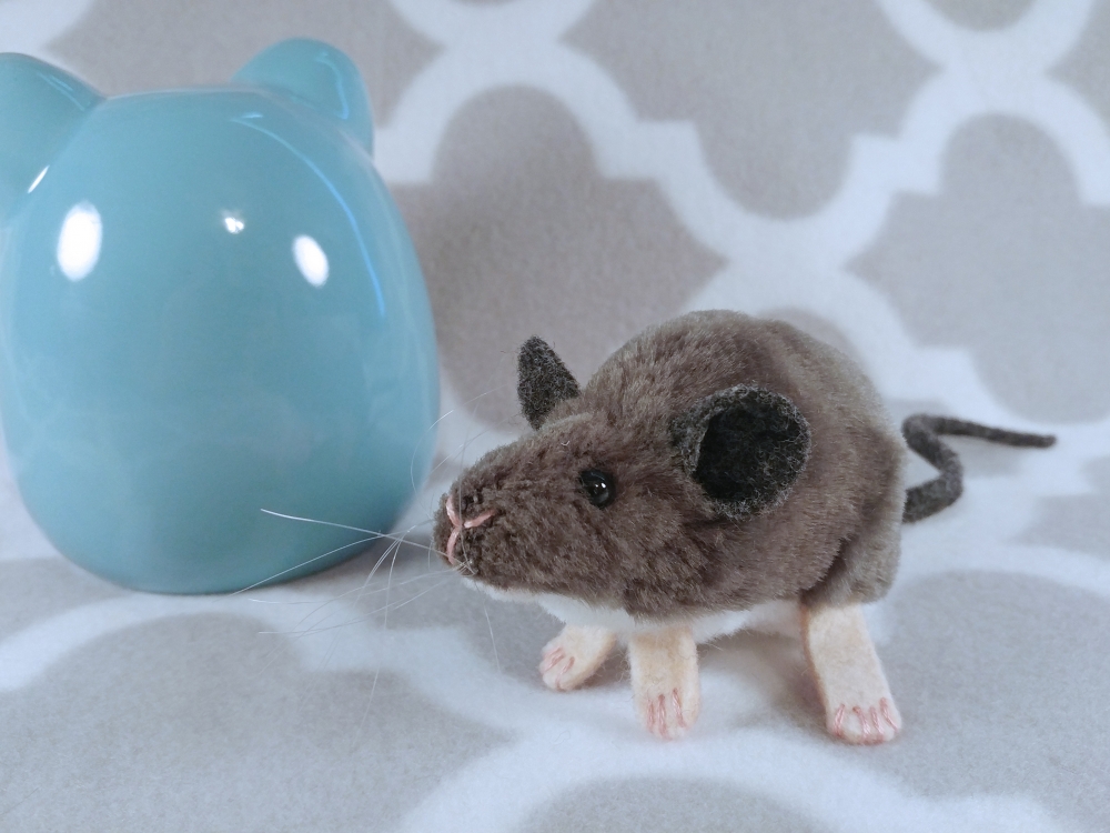 Grey Mouse Plushie with White Belly | Citrine Mouse
