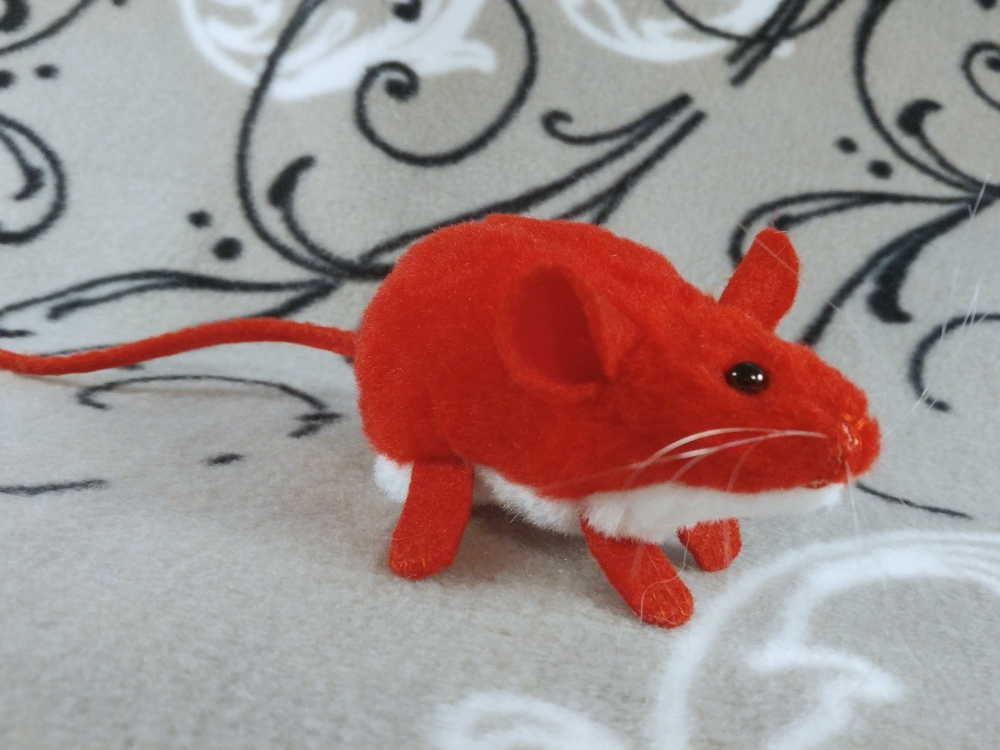 Red Mouse Plushie with White Belly | Citrine Mouse