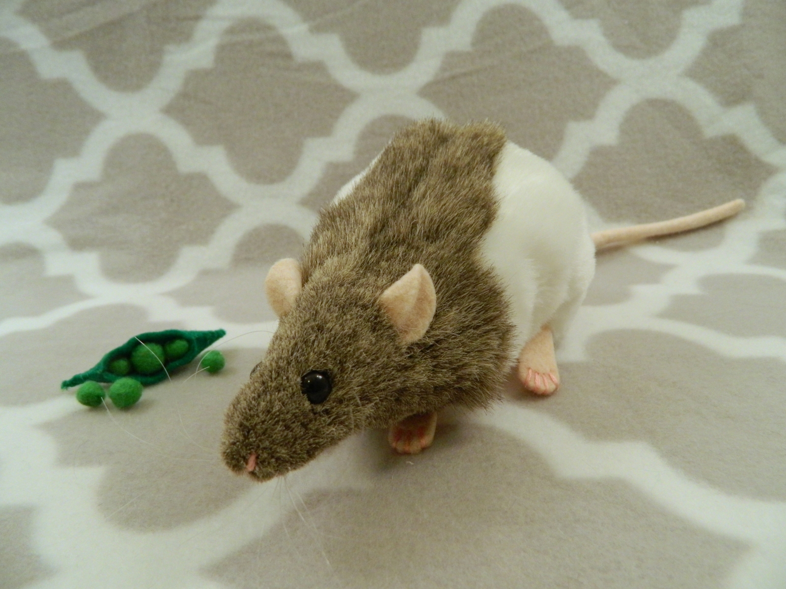 Agouti Grey Half-Hooded Rat Plushie | Citrine Mouse