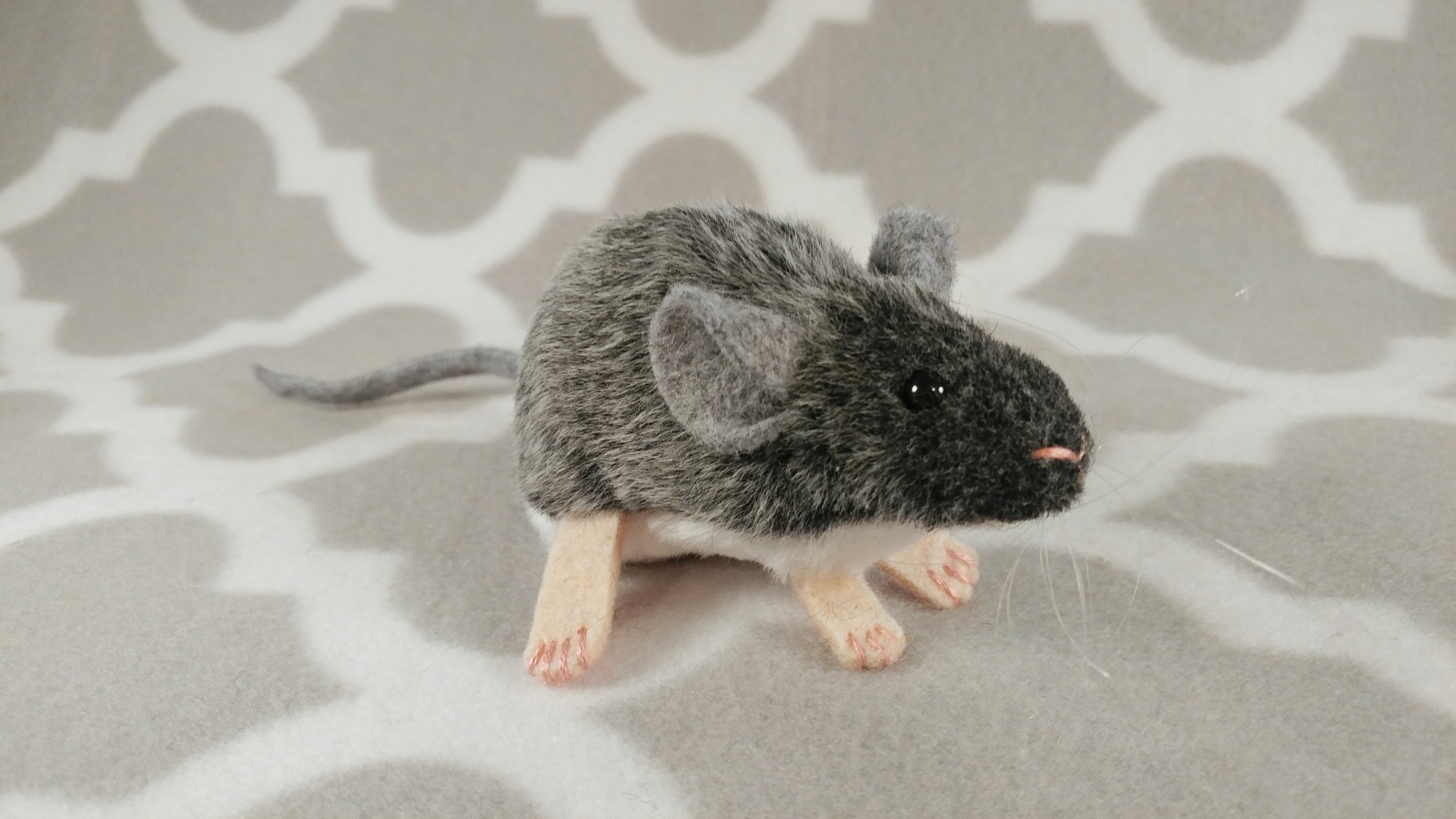 Agouti Grey Mouse Plushie with White Belly | Citrine Mouse