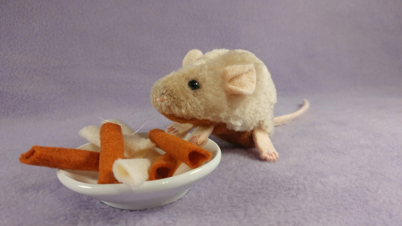 Beige Mouse Plushie with Tan Belly | Citrine Mouse