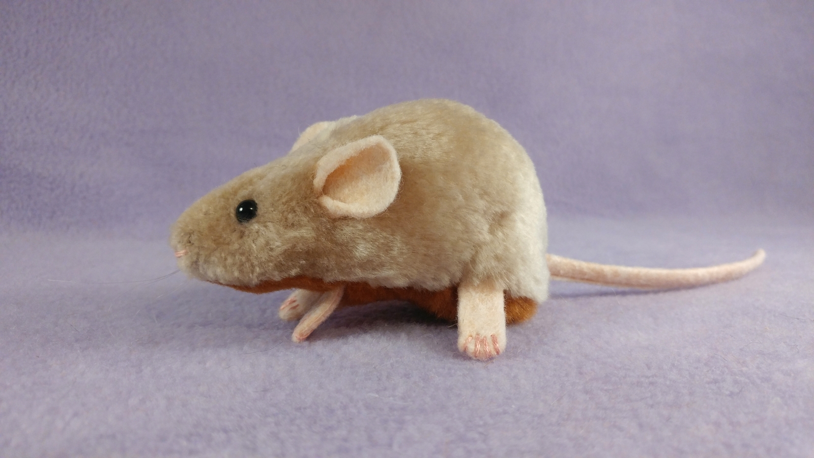 Beige Mouse Plushie with Tan Belly | Citrine Mouse