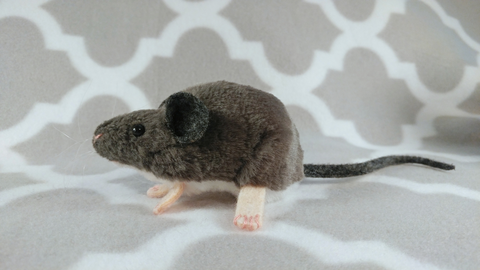 Grey Mouse Plushie with White Belly | Citrine Mouse