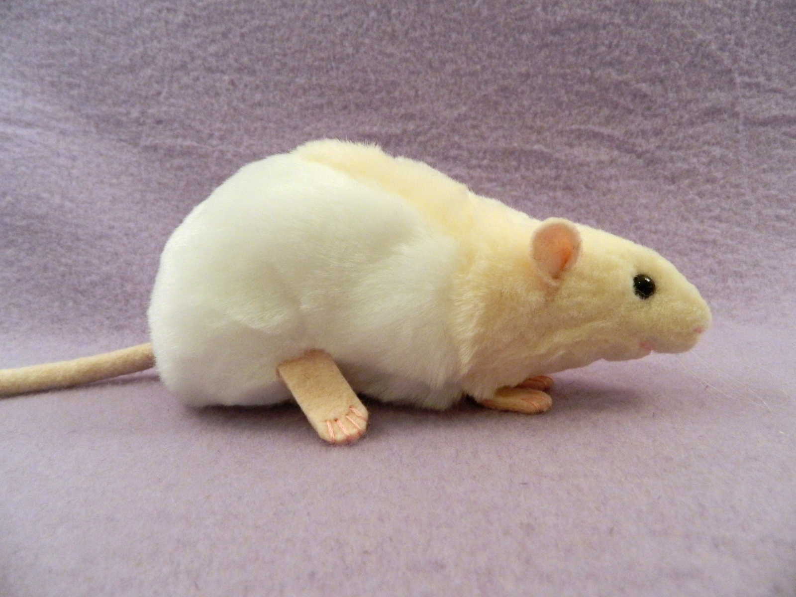 Ivory Half-Hooded Rat Plushie | Citrine Mouse