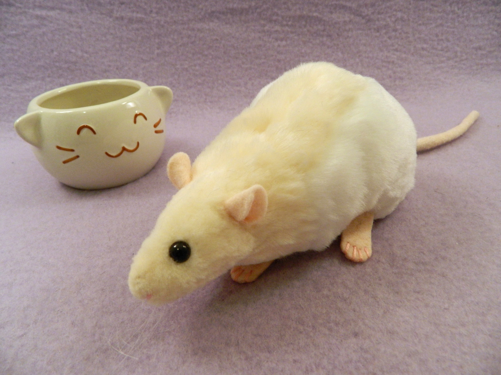 Ivory Half-Hooded Rat Plushie | Citrine Mouse