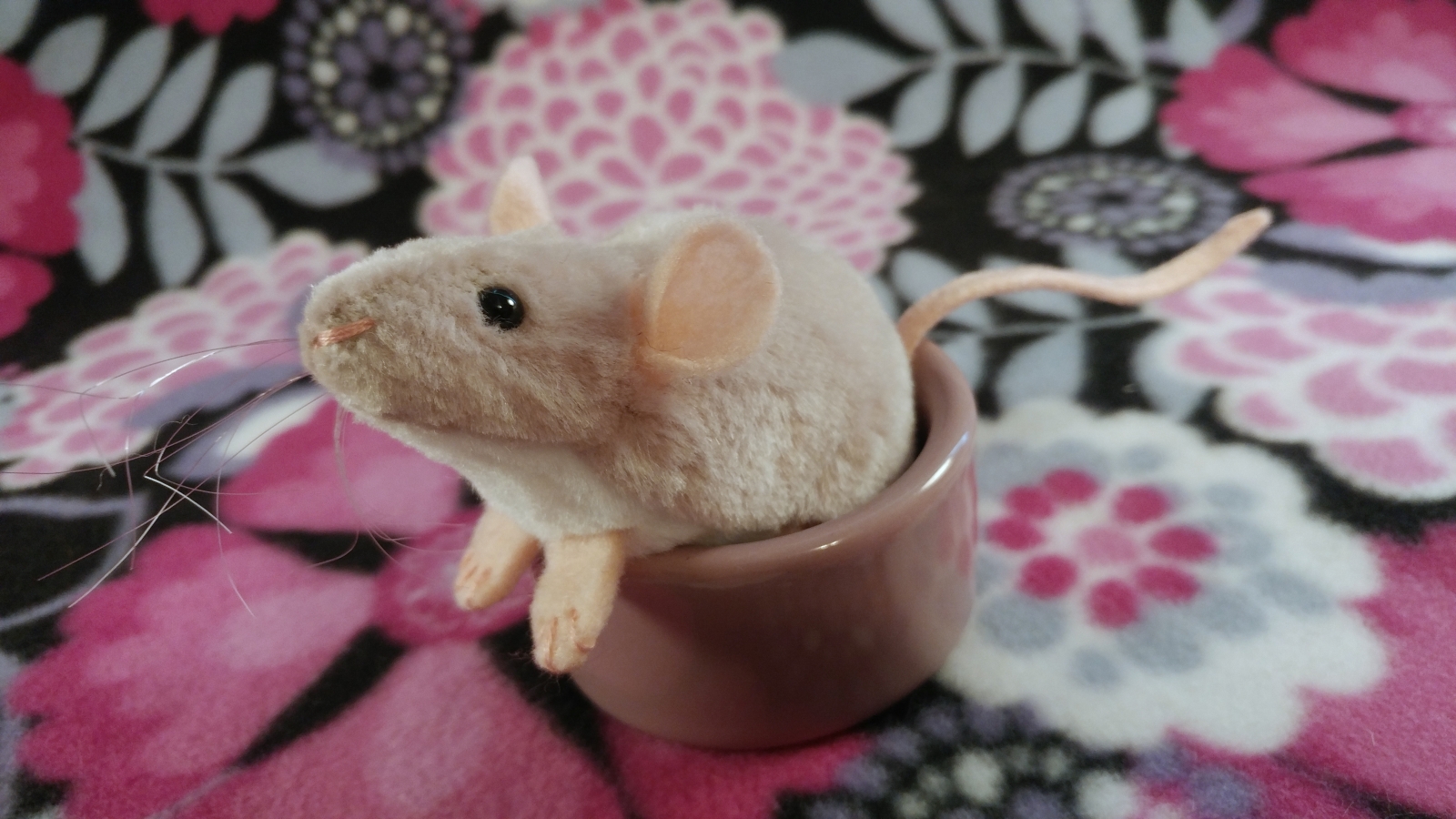 Light Pink Mouse Plushie with White Belly | Citrine Mouse