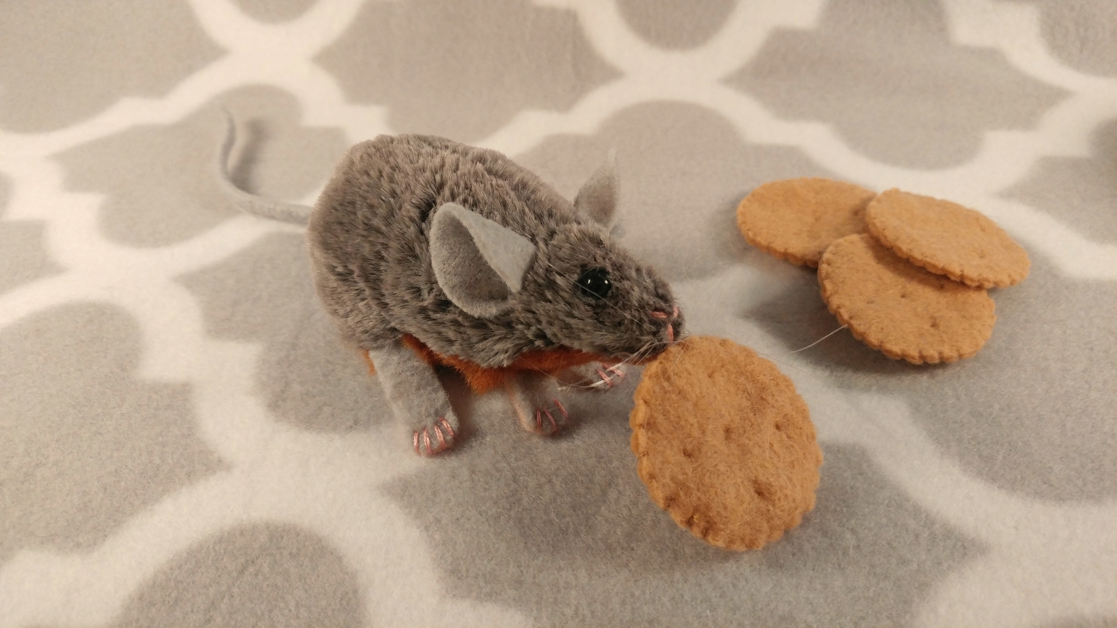 Lilac Grey Mouse Plushie with Tan Belly | Citrine Mouse