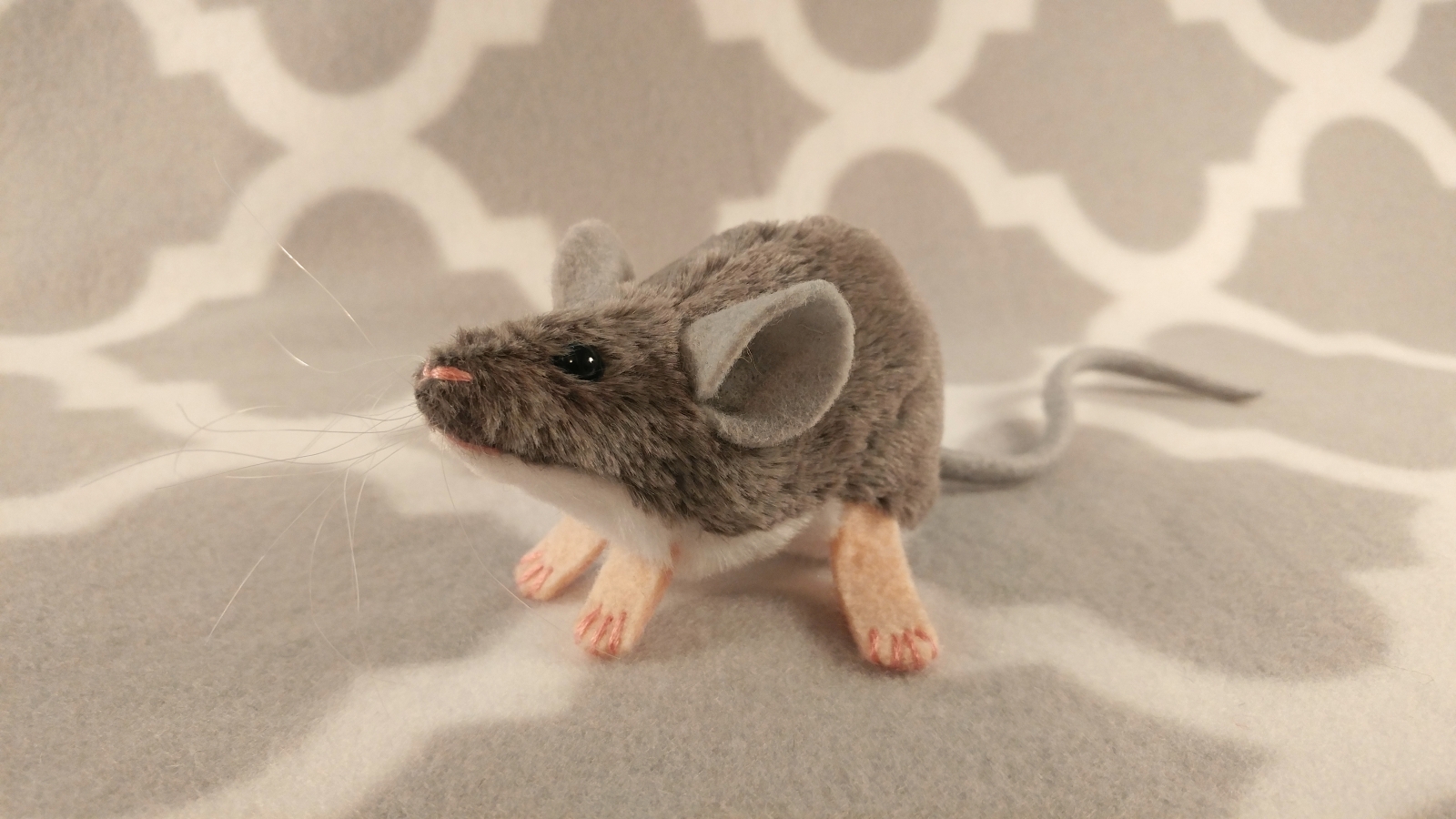 Lilac Grey Mouse Plushie with White Belly | Citrine Mouse