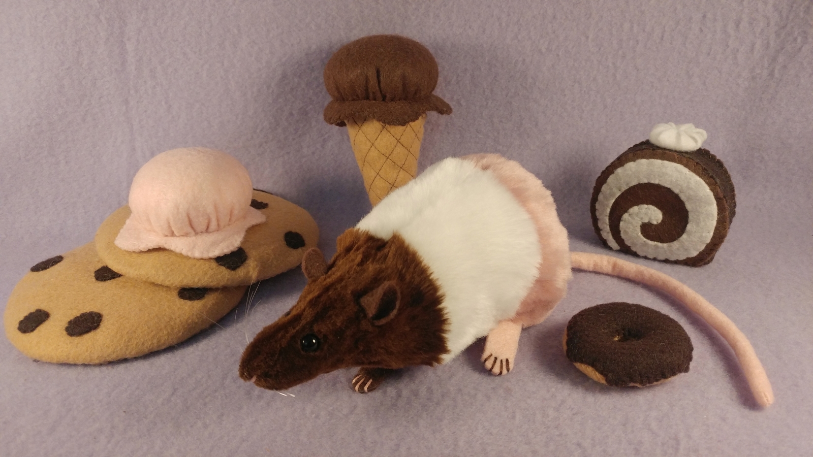 Neapolitan "Nea" Rat Plushie | Citrine Mouse