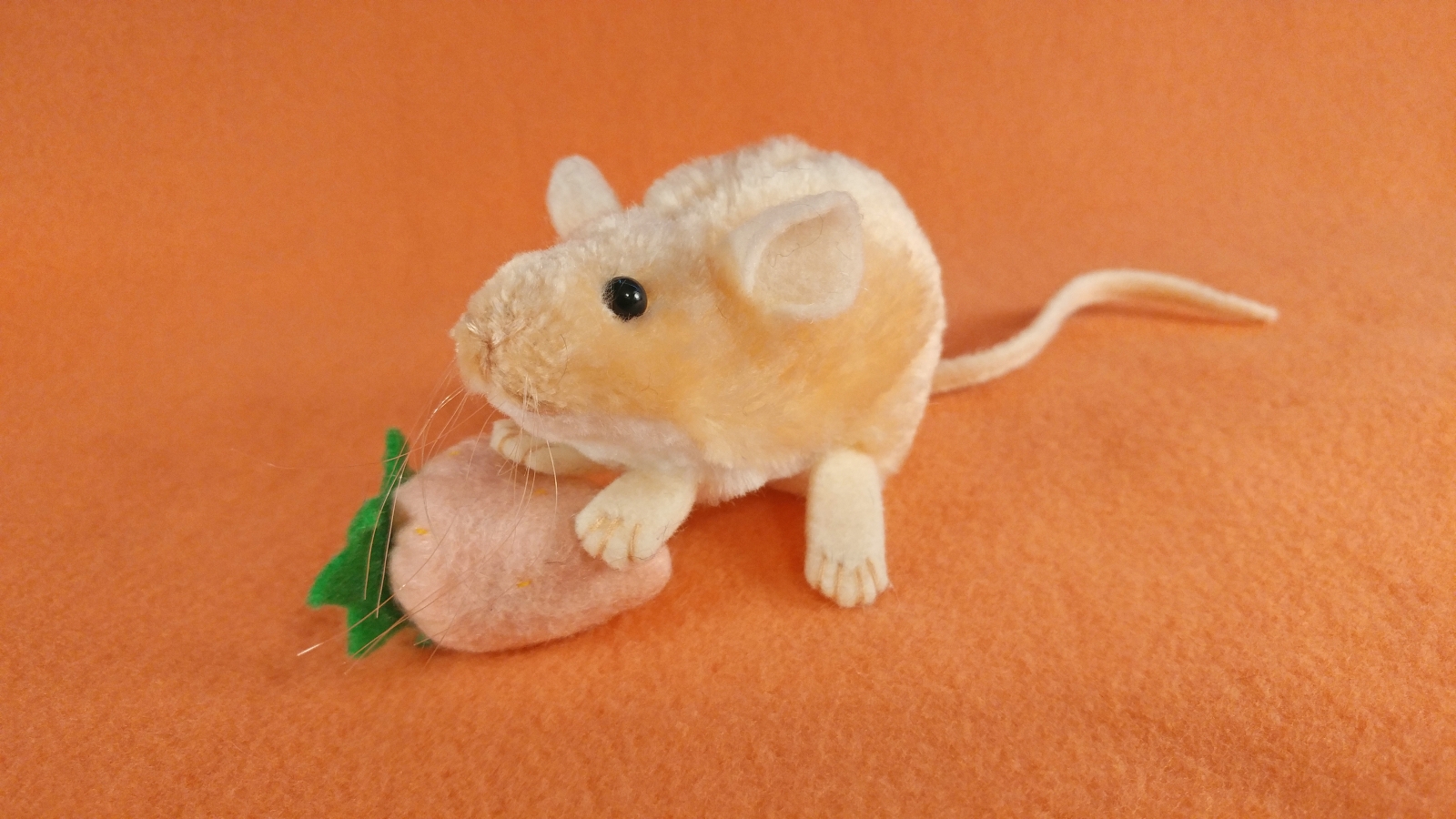 Peach Mouse Plushie with White Belly | Citrine Mouse