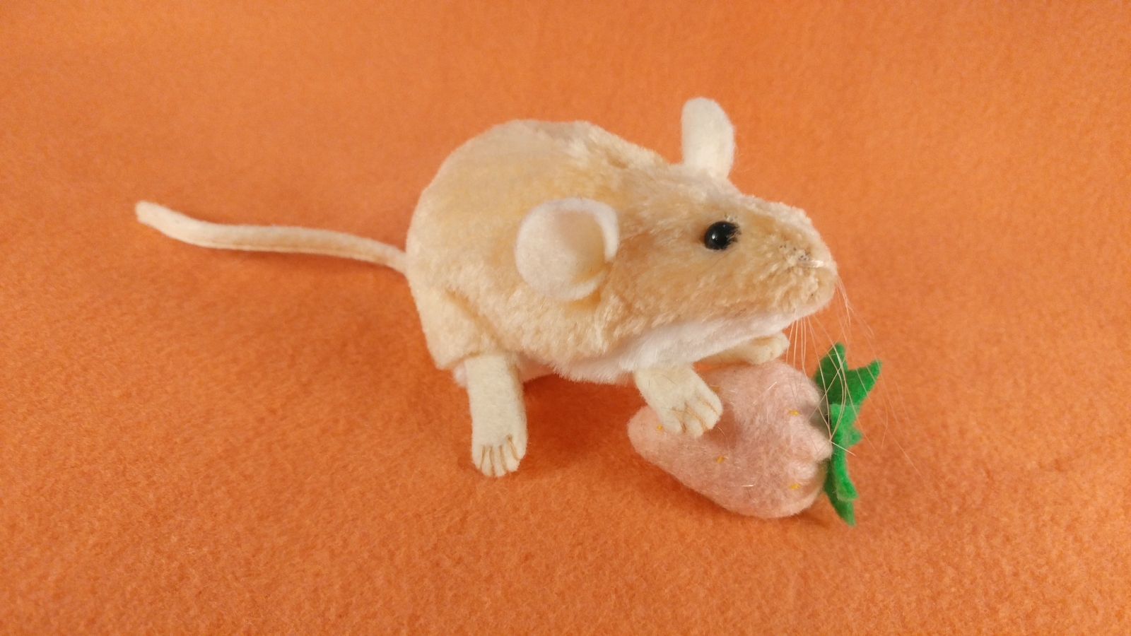 Peach Mouse Plushie with White Belly | Citrine Mouse