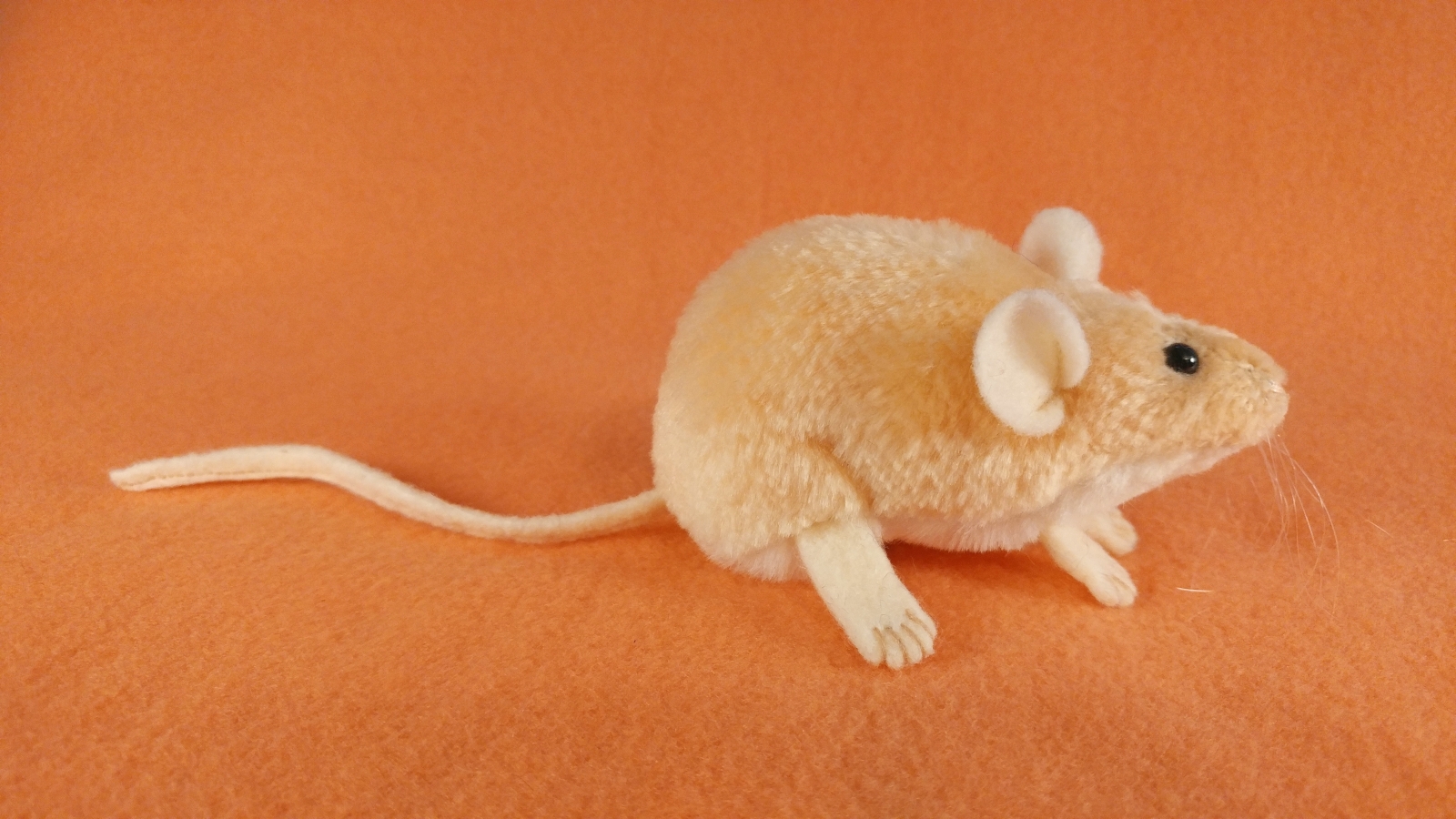 Peach Mouse Plushie with White Belly | Citrine Mouse
