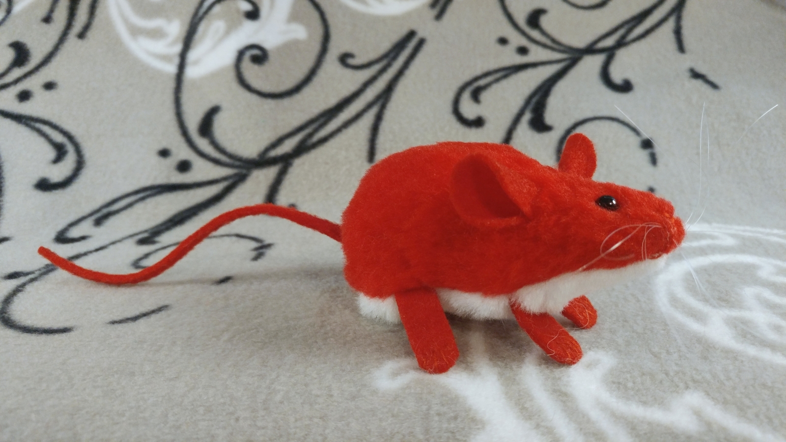 Red Mouse Plushie with White Belly | Citrine Mouse